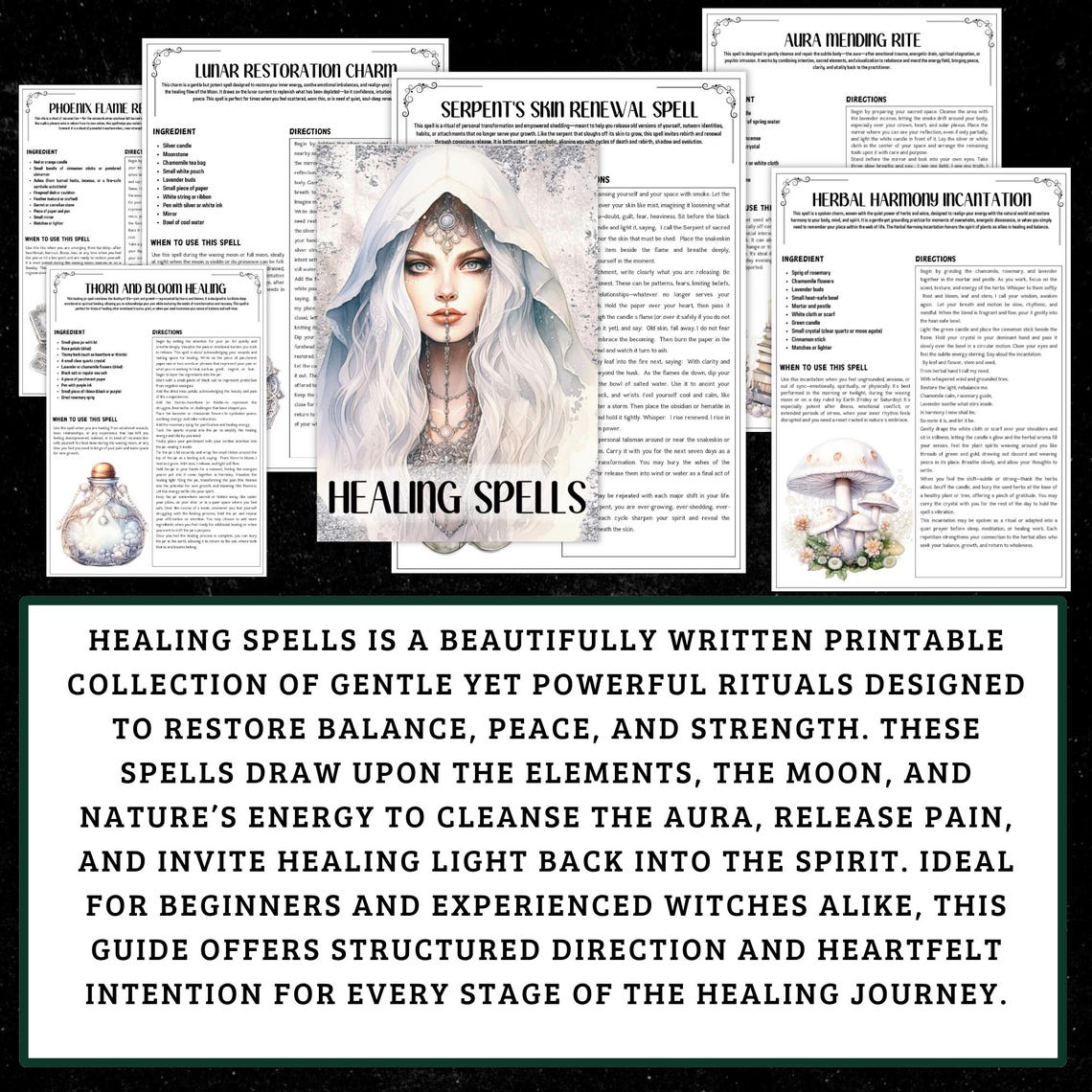 Printable Healing Spells | Witchcraft Rituals Grimoire PDF | Instant ...