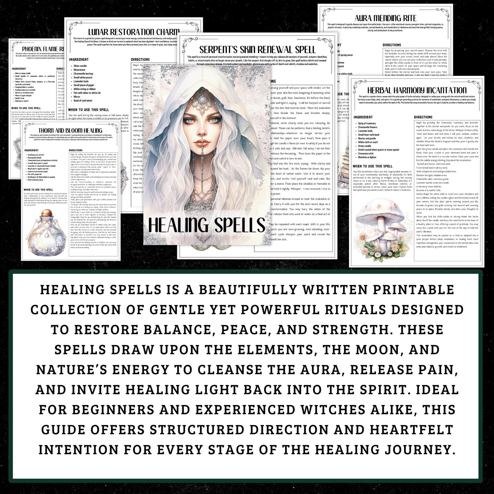 Printable Healing Spells | Witchcraft Rituals Grimoire PDF | Instant ...