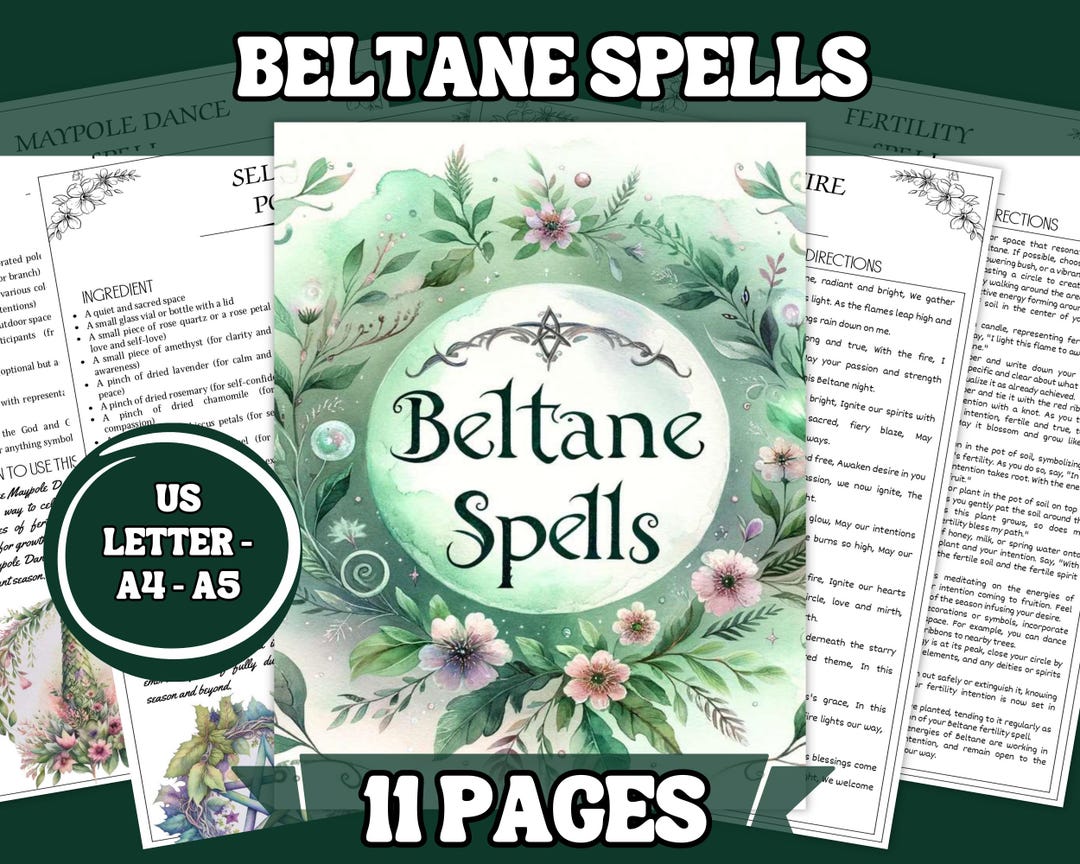 Printable Beltane Spells - Set of 10 on A4 Paper - Digital Download ...