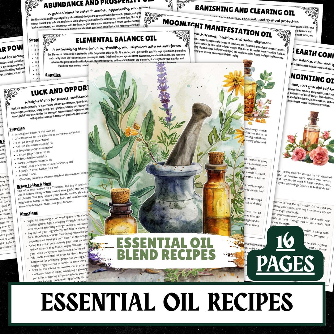 Essential Oil Spell Recipes | Witchcraft Grimoire Pages (digital ...