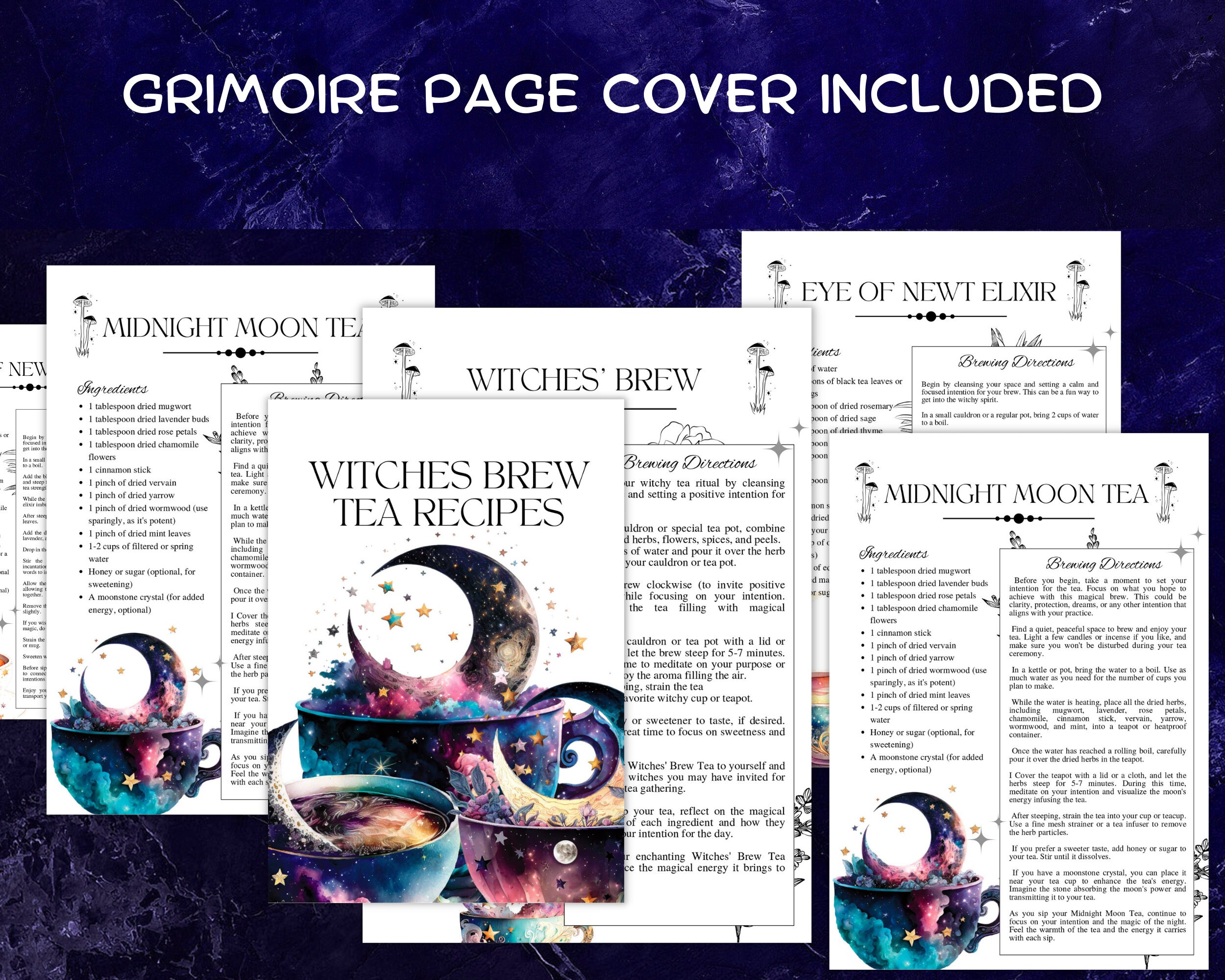 Witches Tea Brew Recipes Printable Grimoire Pages and Book - Etsy UK
