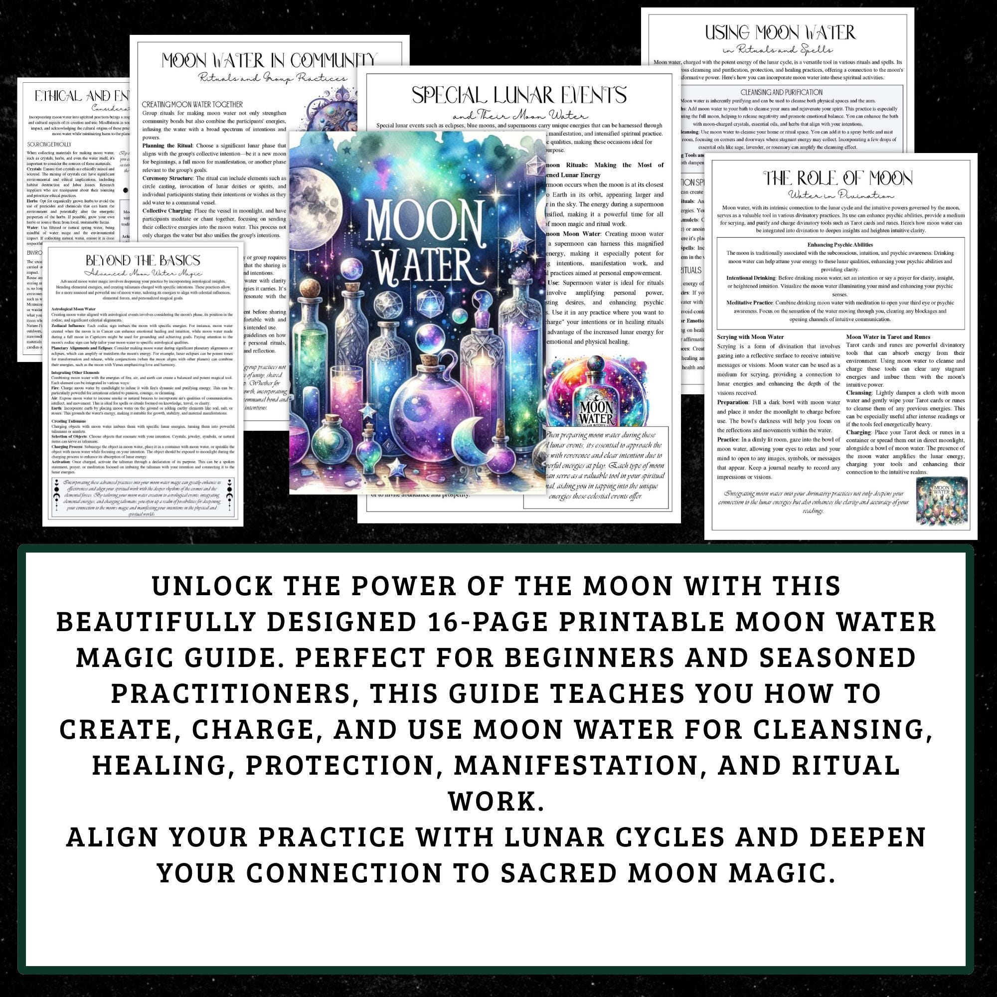 Moon Water Magic Guide | Lunar Rituals Workbook (digital Download) - Etsy