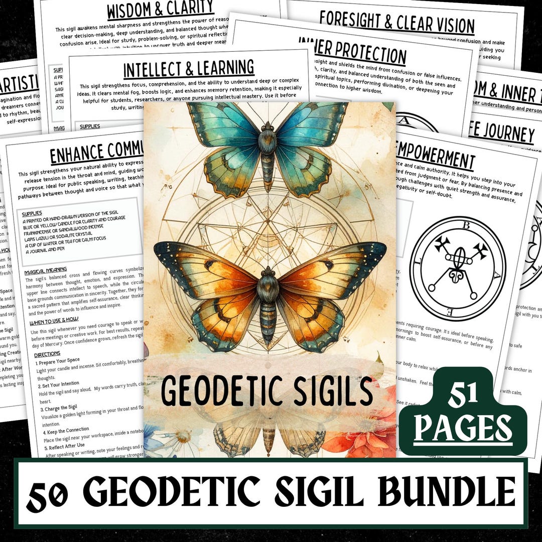 50 Empowered Sigils Printable | Witchcraft Grimoire Pages (digital ...