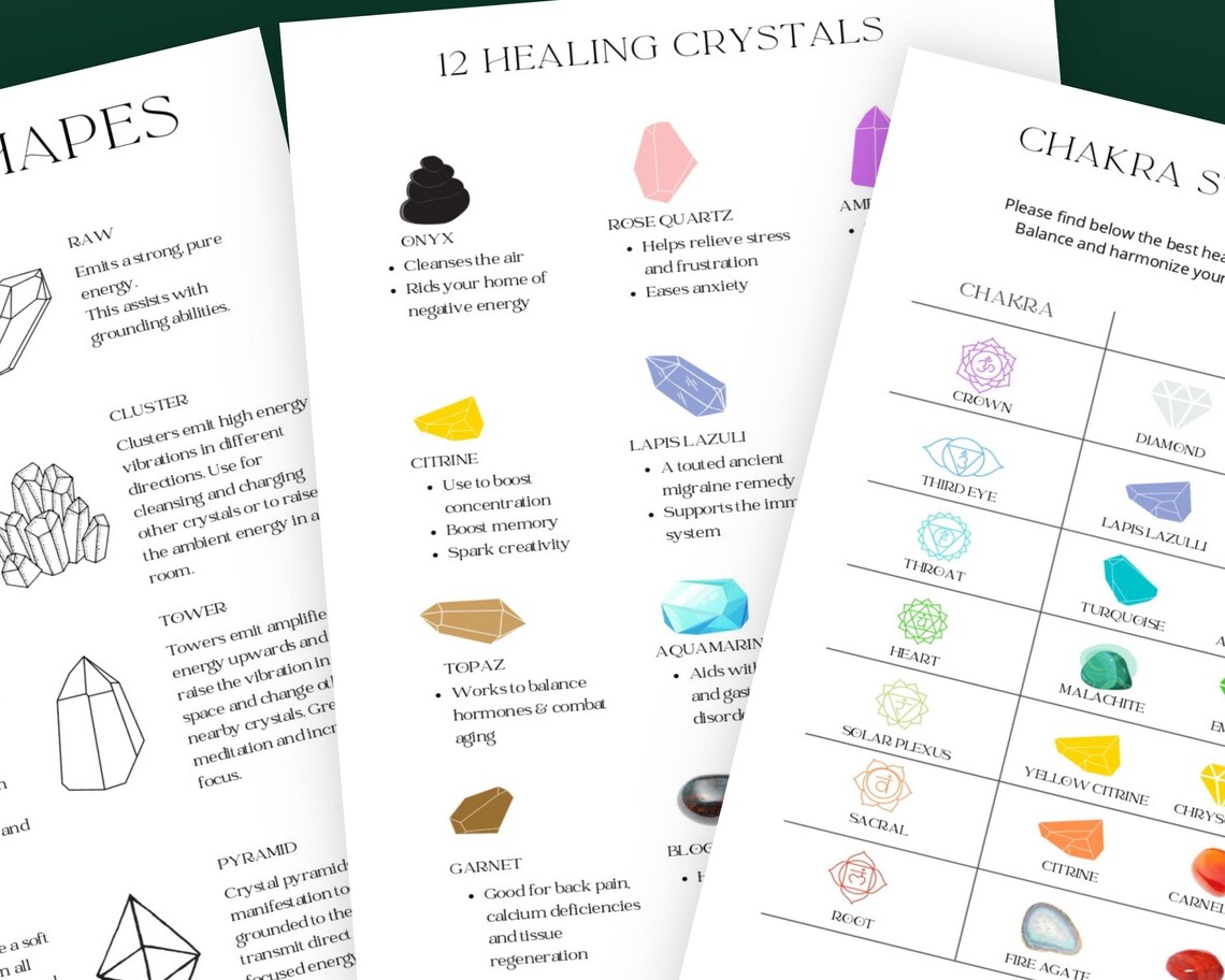 Crystal Journal Printable | Chakra Charts, Grids (34 Page PDF) - Etsy