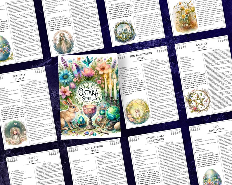 Printable Ostara Spell Set 10 Spells A4 Paper Size Digital Download , Printable Grimoire and ...