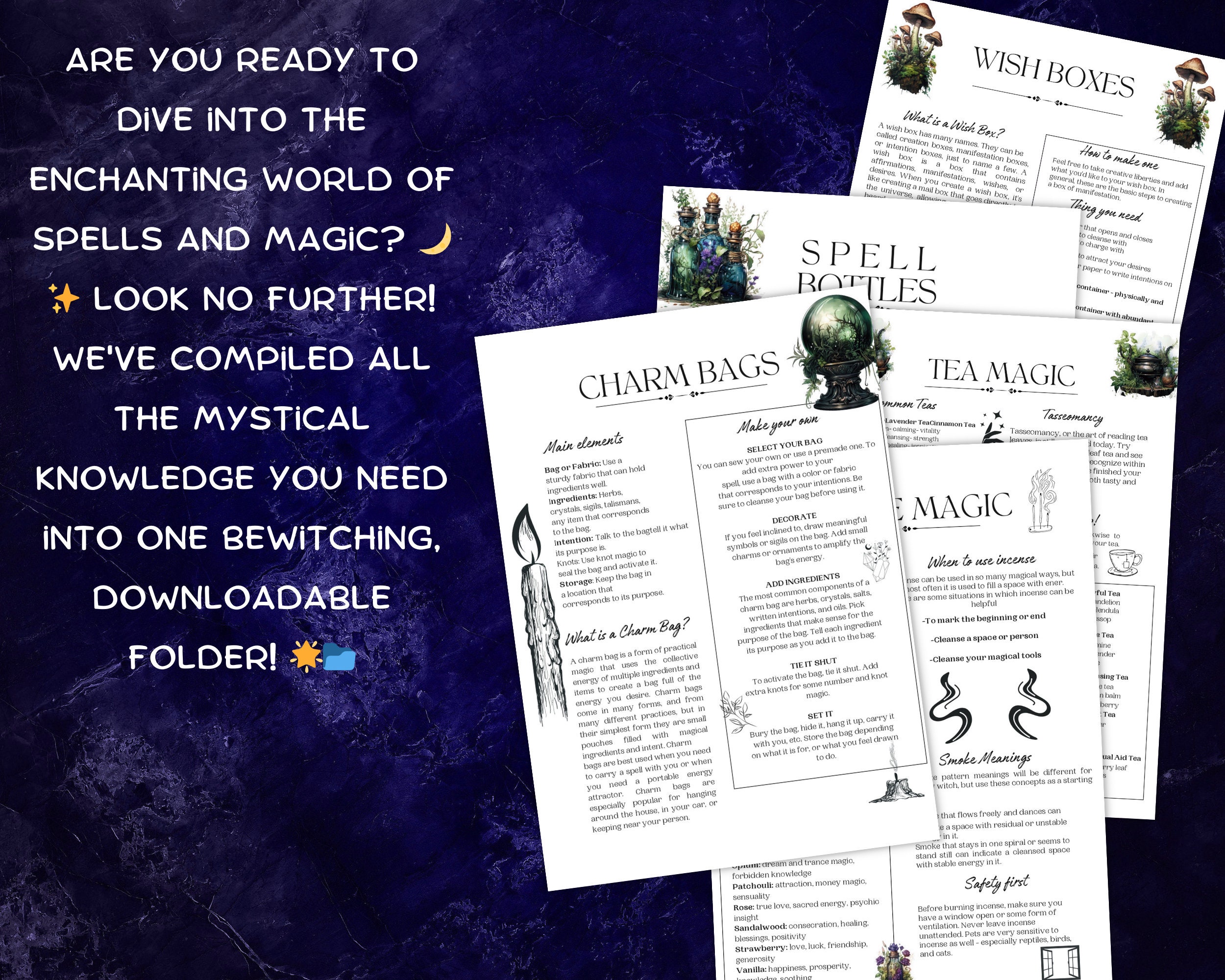 Spell Work the Basics Printable Grimoire Pages BOS Into to Witchcraft ...