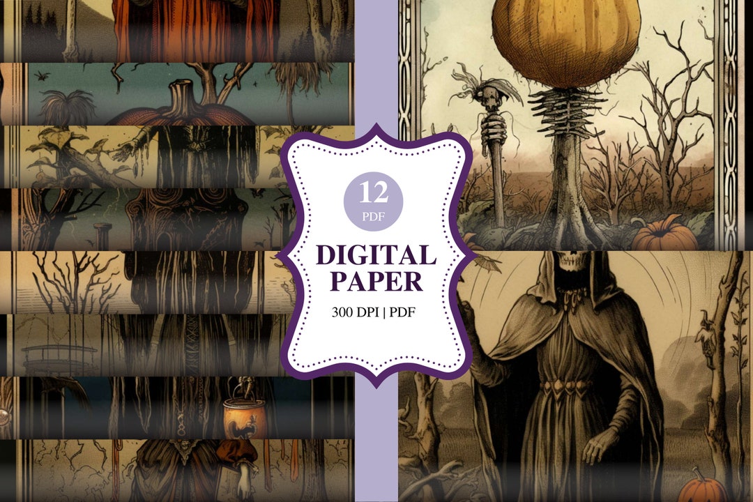 Spooky Halloween Printable Paper Pack: Grimoire Pages (A4 PDF) - Etsy