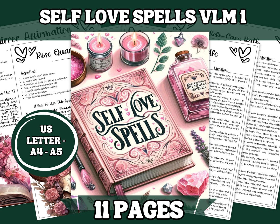 Printable Self-love Spells - Set of 10 - A4 Digital Download - Self ...