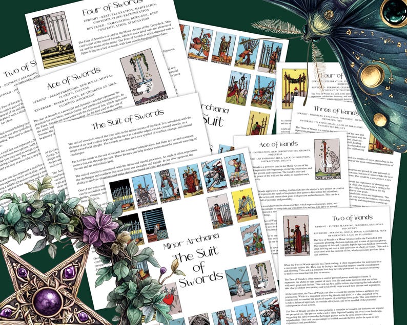Beginner Tarot Guidebook | Card Meanings & Spreads (PDF) - Etsy