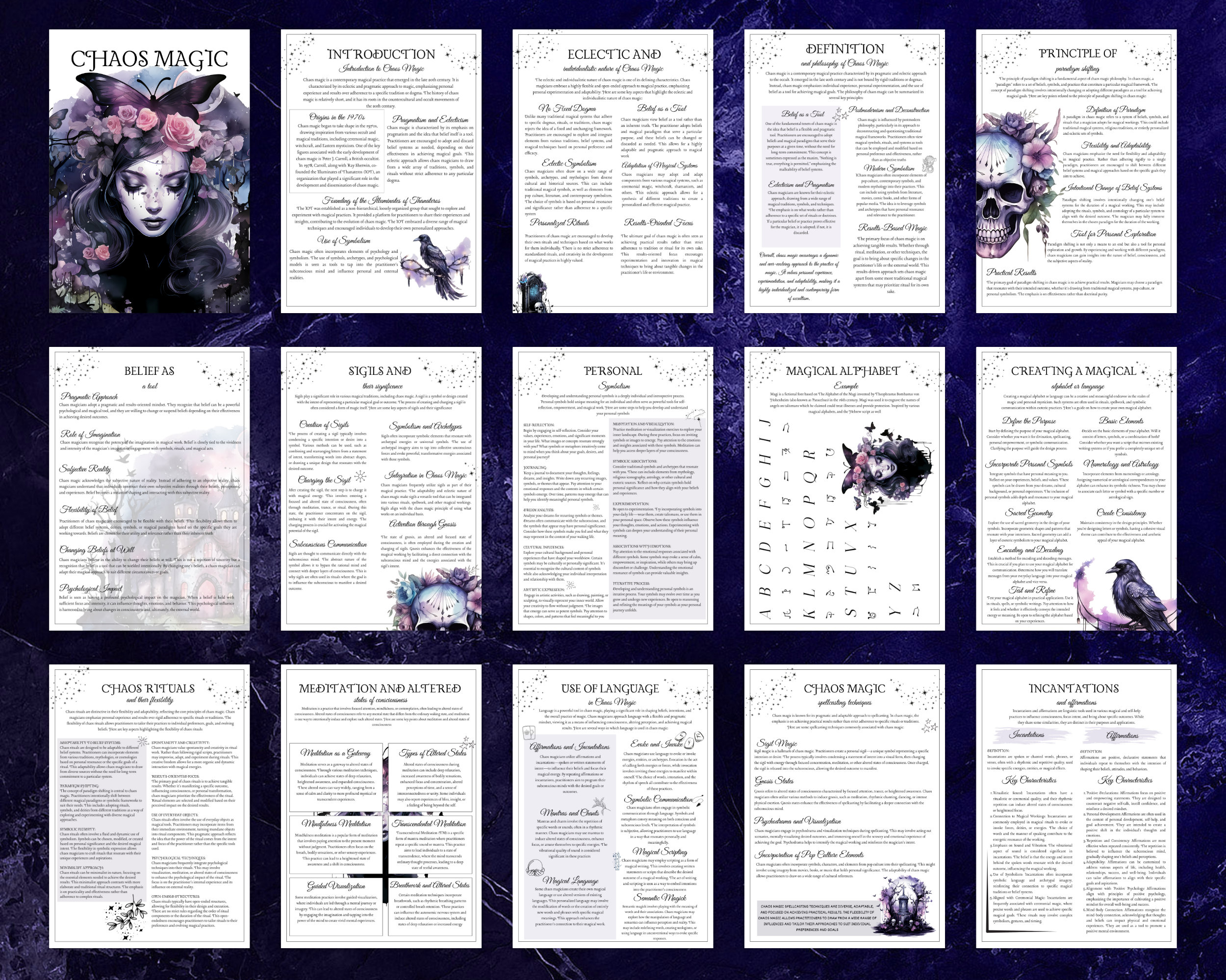 Chaos Magic Grimoire Set 24 Pages, A4 Size , Digital Download ...