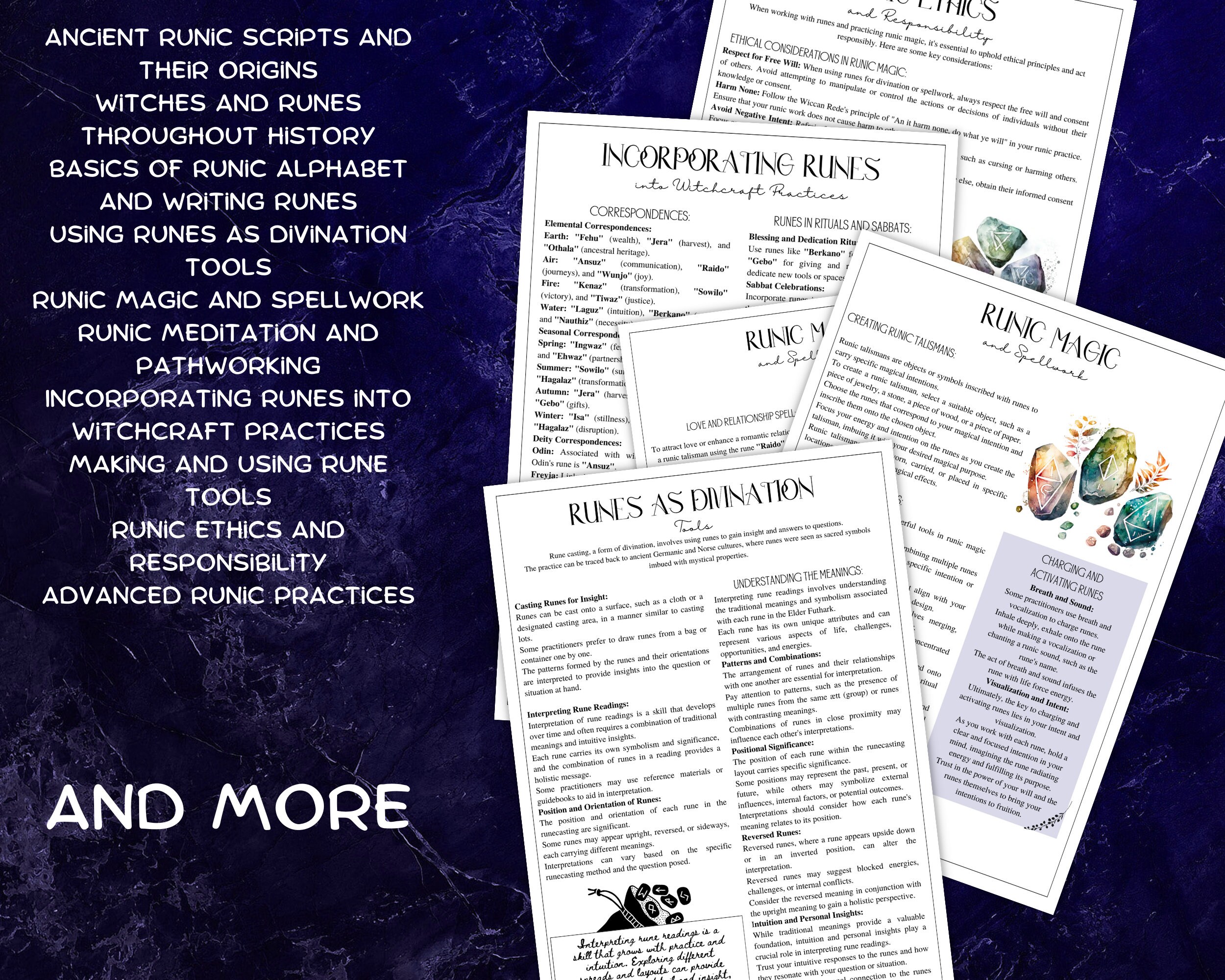 Printable Witch's Rune Tool Set 16 Pages , A4 Size Printable Grimoire ...