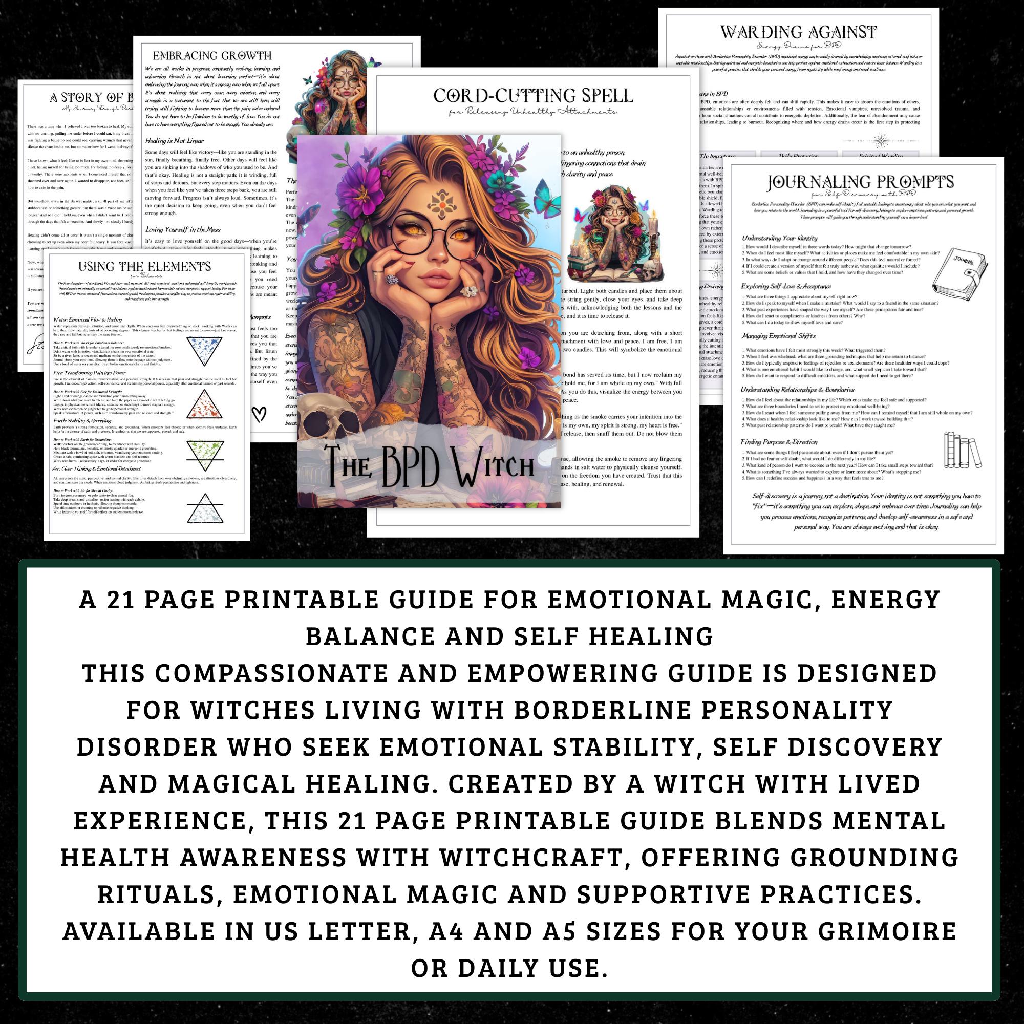BPD Witch Printable Guide | Emotional Healing Grimoire (PDF) - Etsy