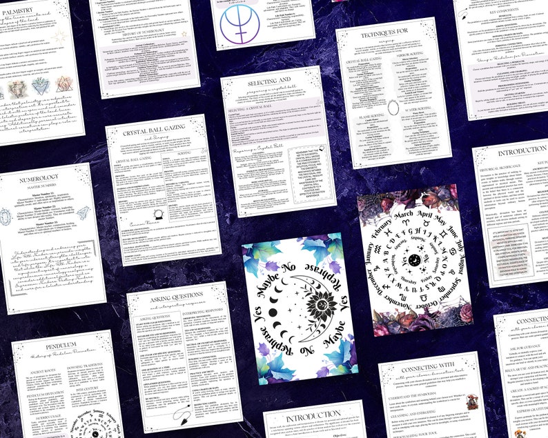 Types of Divination Printable Grimoire Set , Grimoire and Book of Shadow Pages A4 Paper Size - Etsy