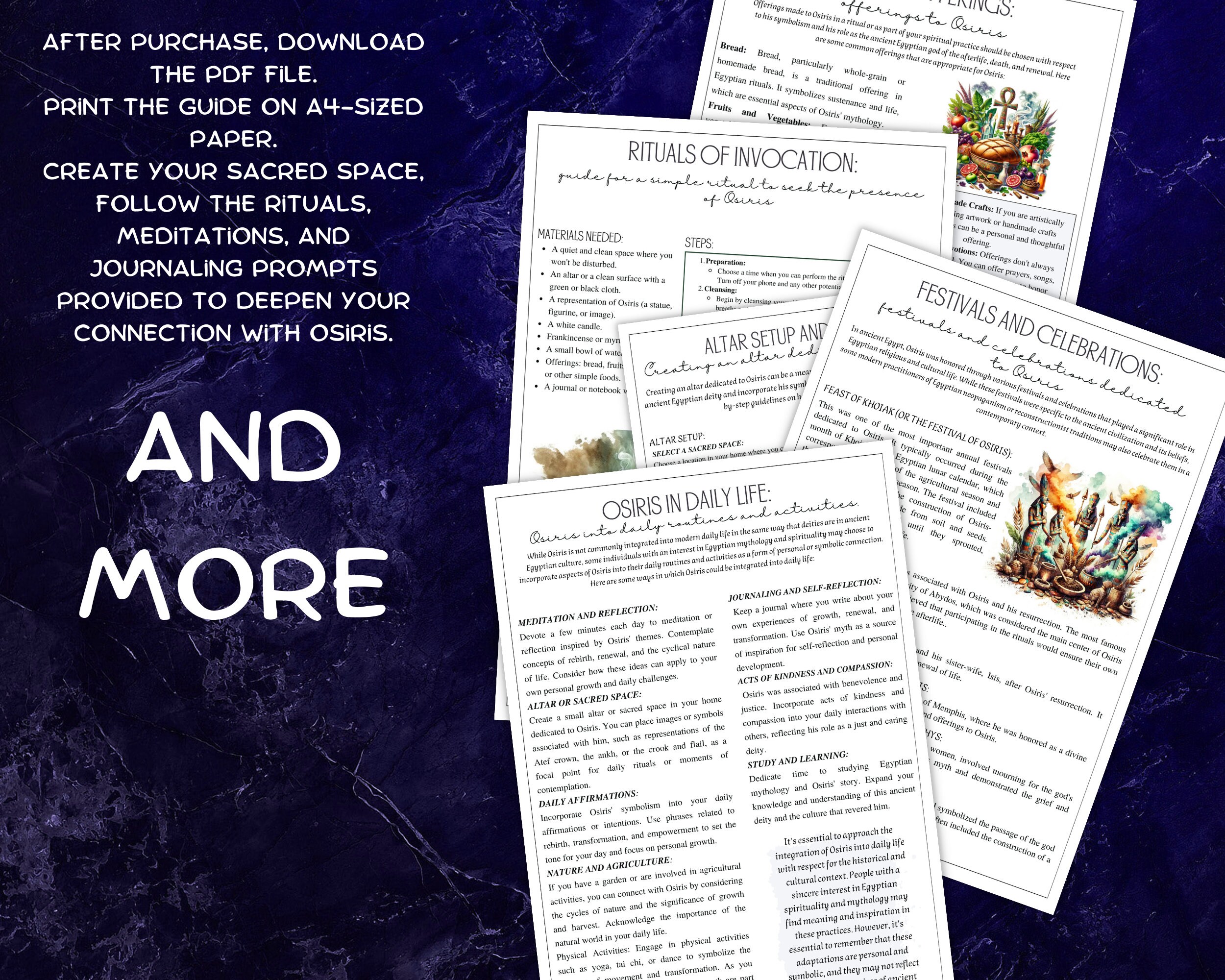 Osiris Worship Guide Printable PDF 20 Pages A4 Size , Printable Grimoire and Book of Shadow ...