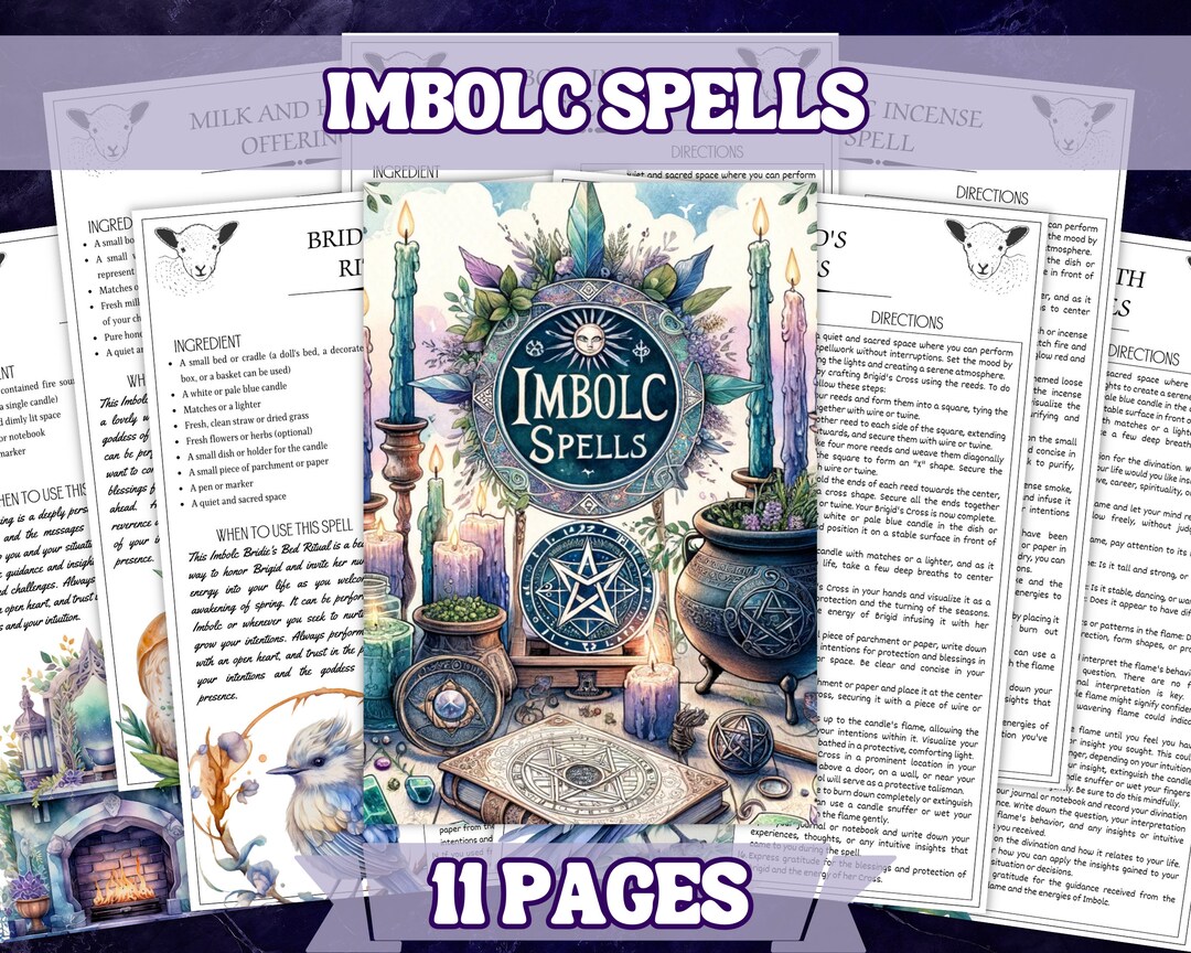 Imbolc Printable Spell Set 10 Unique Spells for the Imbolc Season - A4 ...