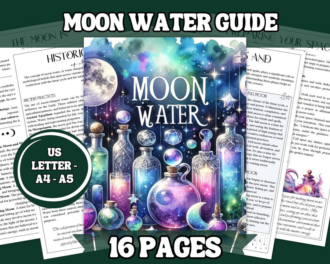 Moon Water Magic Guide | Lunar Rituals Workbook for Manifestation and ...