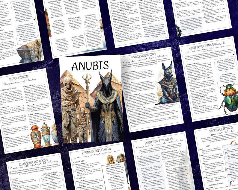Anubis Worship Guide Printable PDF 20 Pages A4 Size , Printable Grimoire and Book of Shadow ...