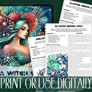 Printable Sea Witch Spell Set - 21 A4 Pages | Ocean Witchcraft Grimoire ...
