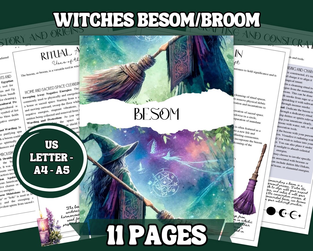 Printable Besom Witchcraft Guide: 11-page Witch's Tool Set (PDF) - Etsy