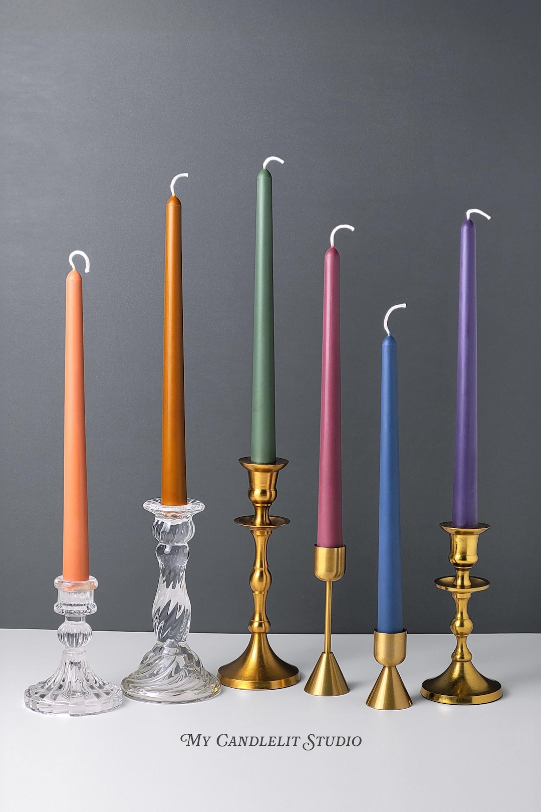 Rich Colored Taper Candles, Taper Candlesticks, Beeswax Soy Blend ...
