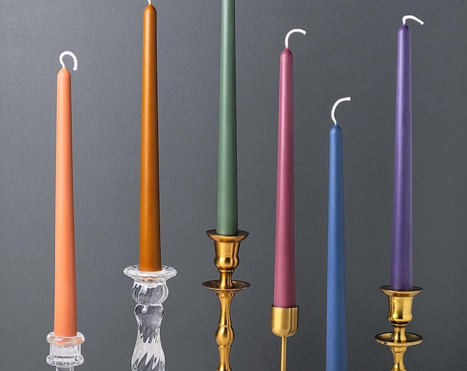 Rich Colored Taper Candles, Taper Candlesticks, Beeswax Soy Blend ...
