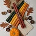Handmade Fall Taper Candles – Dripless, Unscented, Soy Beeswax, Amber ...