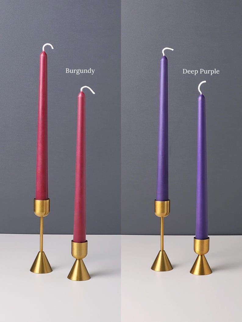 Rich Colored Taper Candles, Taper Candlesticks, Beeswax Soy Blend ...