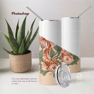 High Quality 20 Oz Skinny Tumbler Mockup Template With Minimalistic ...