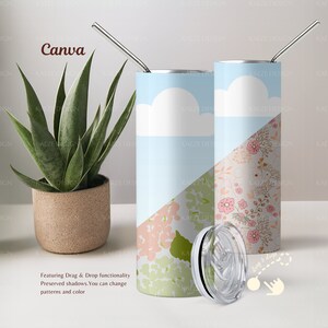 High Quality 20 Oz Skinny Tumbler Mockup Template With Minimalistic ...