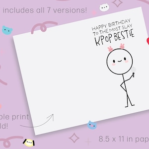 Kpop Birthday Card | Digital Download - Etsy