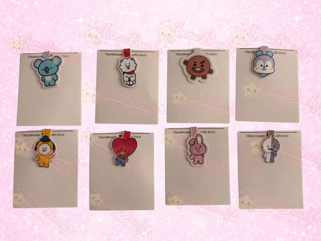 BTS Magnetic Bookmarks Set | 8 Pack BT21 Character Bookmarks | ARMY ...