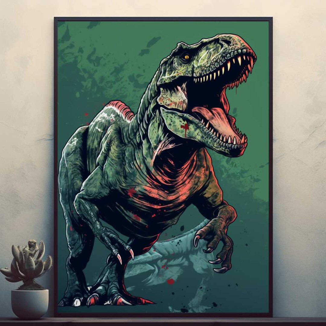 T-rex Posters Prints Wall Art Modern Home Room Bar Decor Painting ...