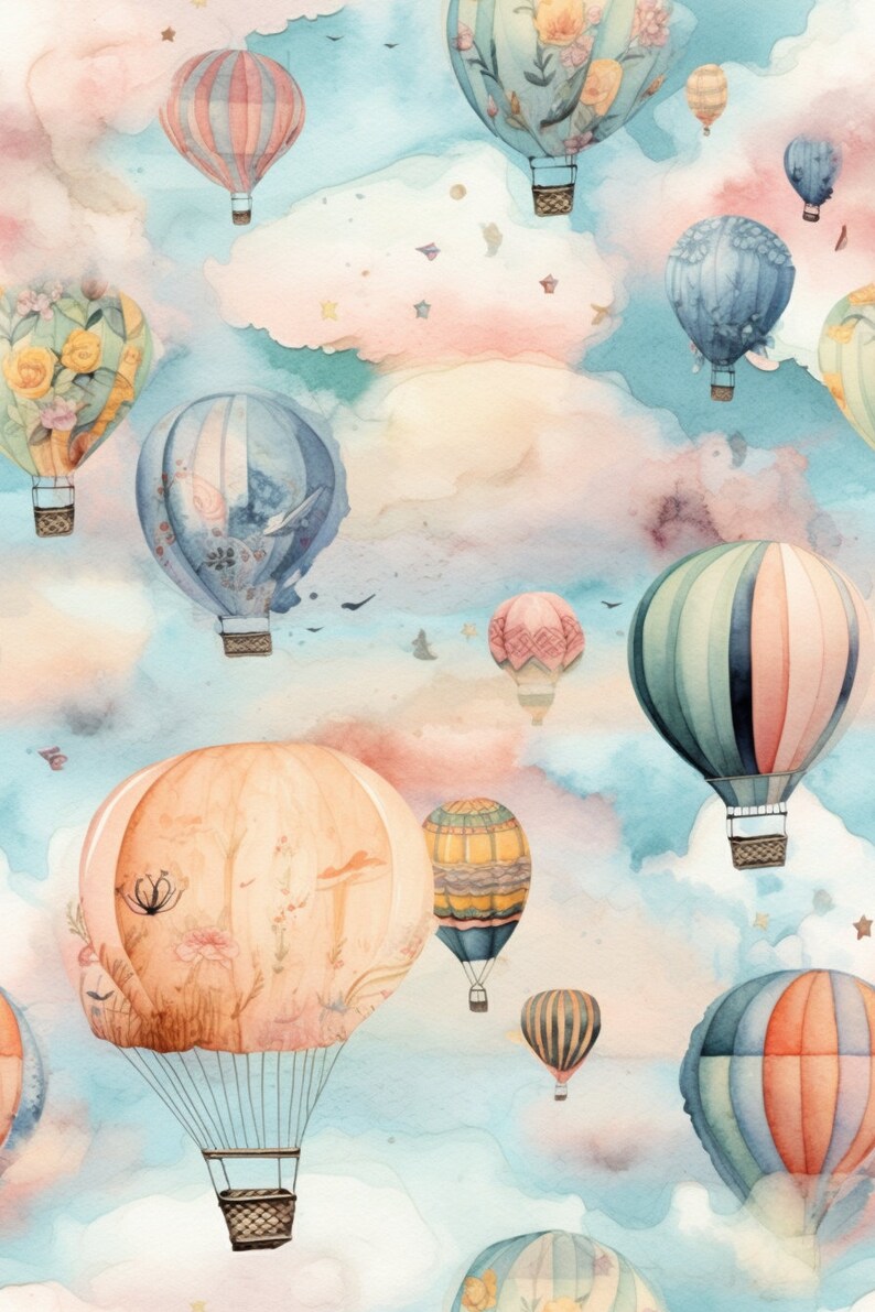 Hot Air Balloons Posters Prints Wall Art Modern Home Room Bar Decor ...