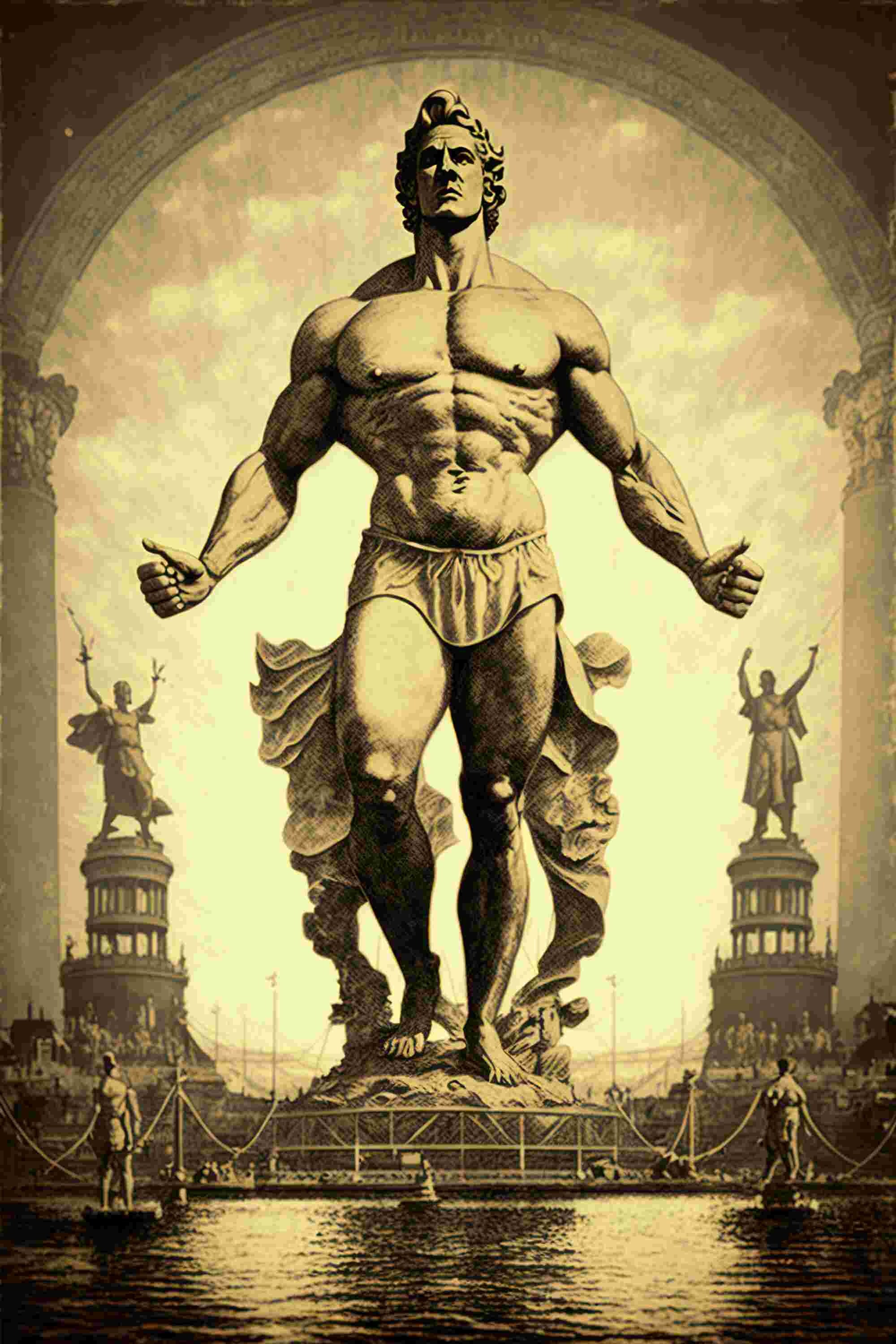 Colossus of Rhodes Vintage Posters Prints Wall Art Modern Home Room Bar Decor Painting Unframed ...