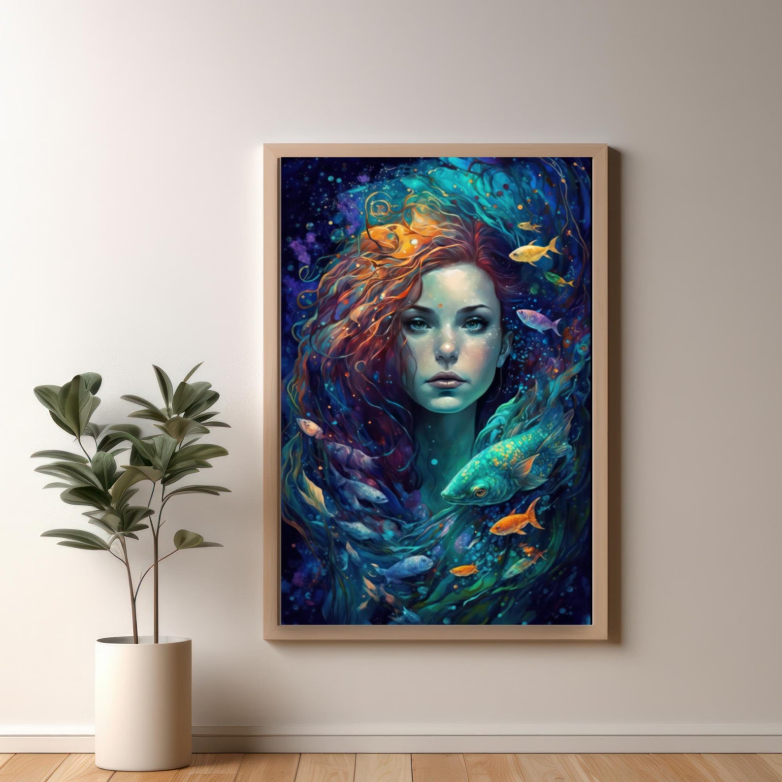 The Mermaid Posters Prints Wall Art Modern Home Room Bar Decor Painting ...