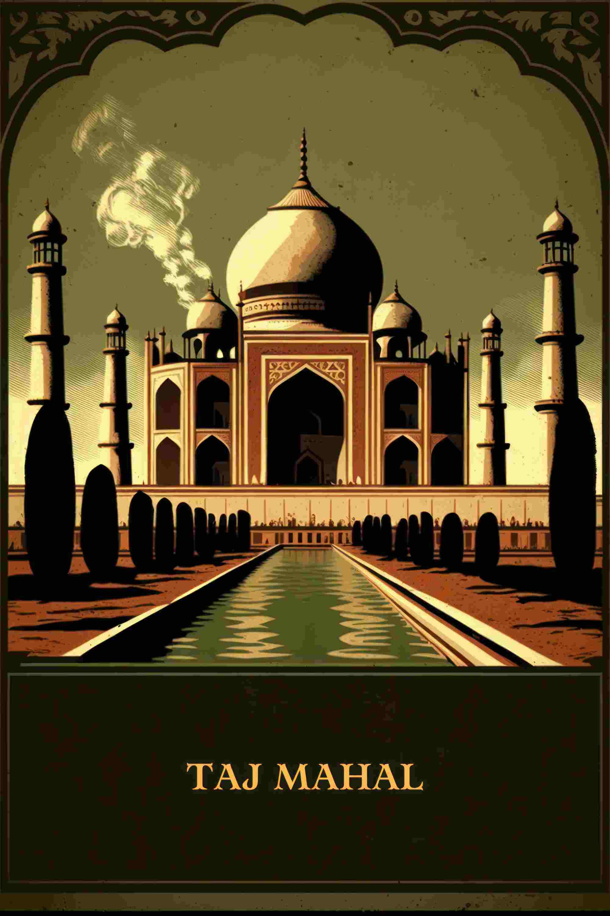 Taj Mahal Travel Poster Posters Prints Wall Art Modern Home Room Bar ...