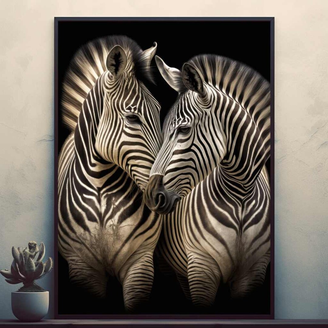 Zebra Love Posters Prints Wall Art Modern Home Room Bar Decor Painting ...