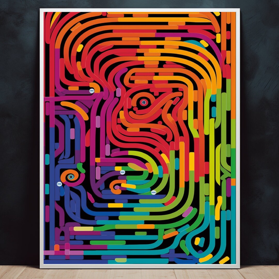 Rainbow Maze Posters Prints Wall Art Modern Home Room Bar Decor ...