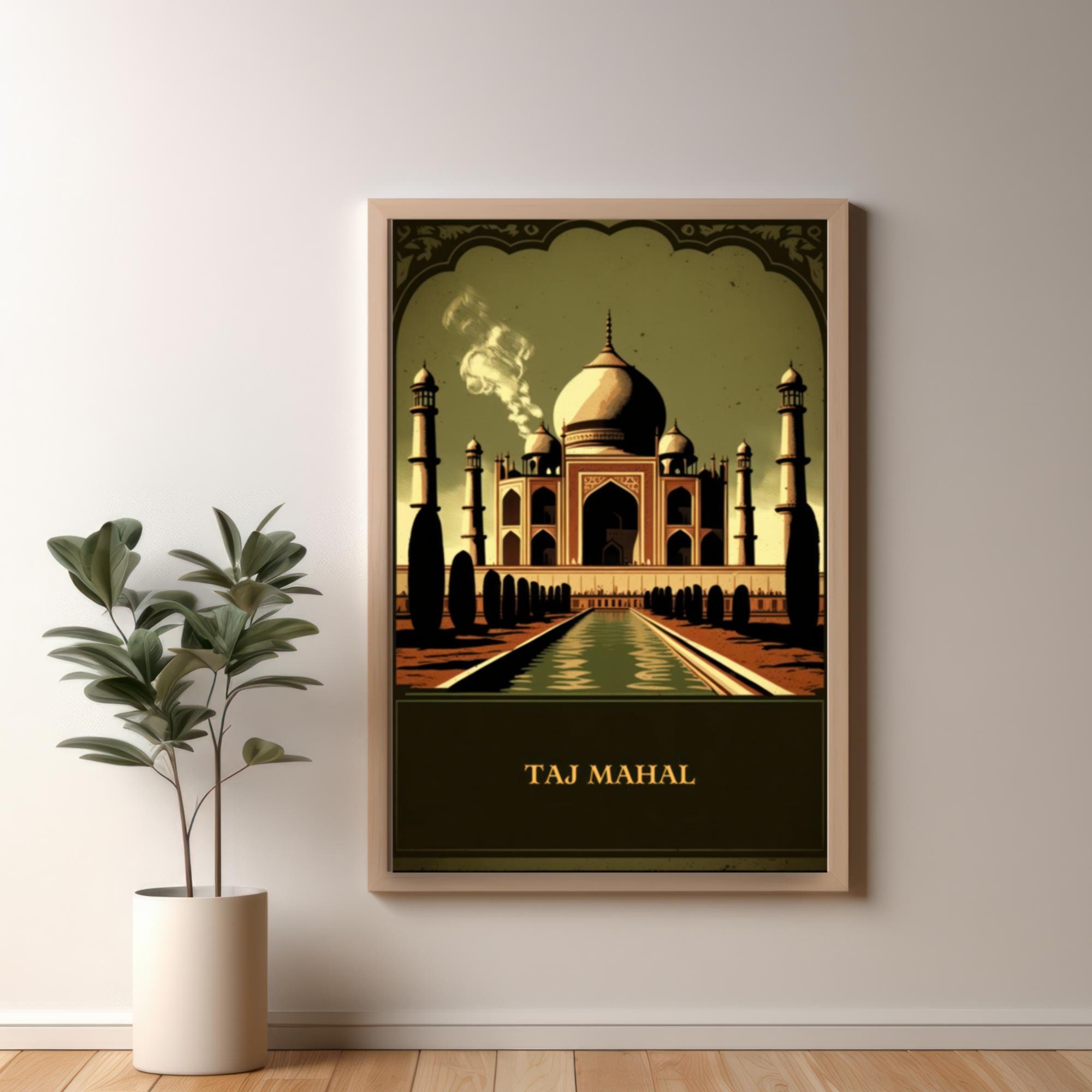 Taj Mahal Travel Poster Posters Prints Wall Art Modern Home Room Bar ...