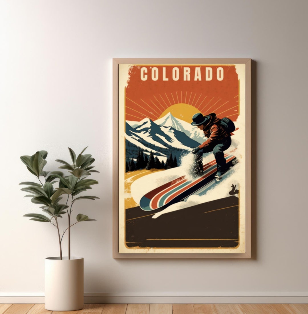 Colorado Travel Poster Posters Prints Wall Art Modern Home Room Bar ...