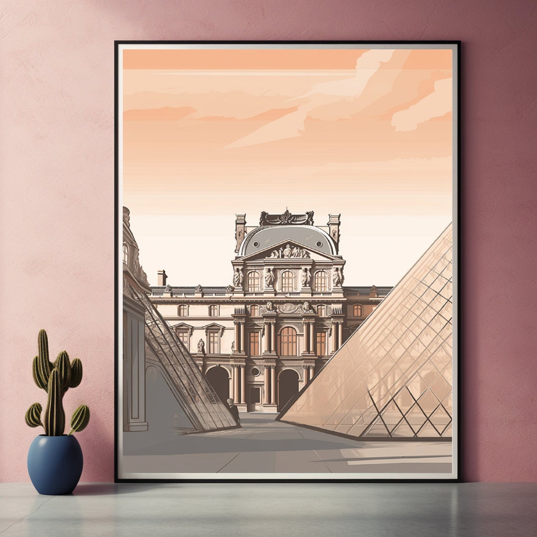 Louvre Paris Travel Poster Posters Prints Wall Art Modern Home Room Bar ...