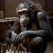 Chimpanzee Playing Chess Posters Prints Wall Art Modern Home Room Bar ...
