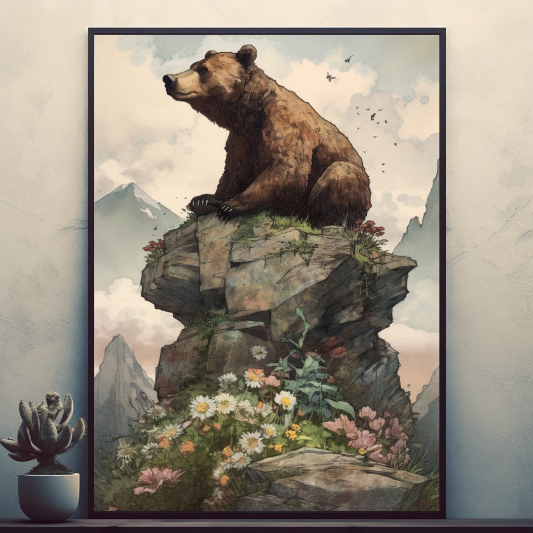 Bear Posters Prints Wall Art Modern Home Room Bar Decor Painting ...
