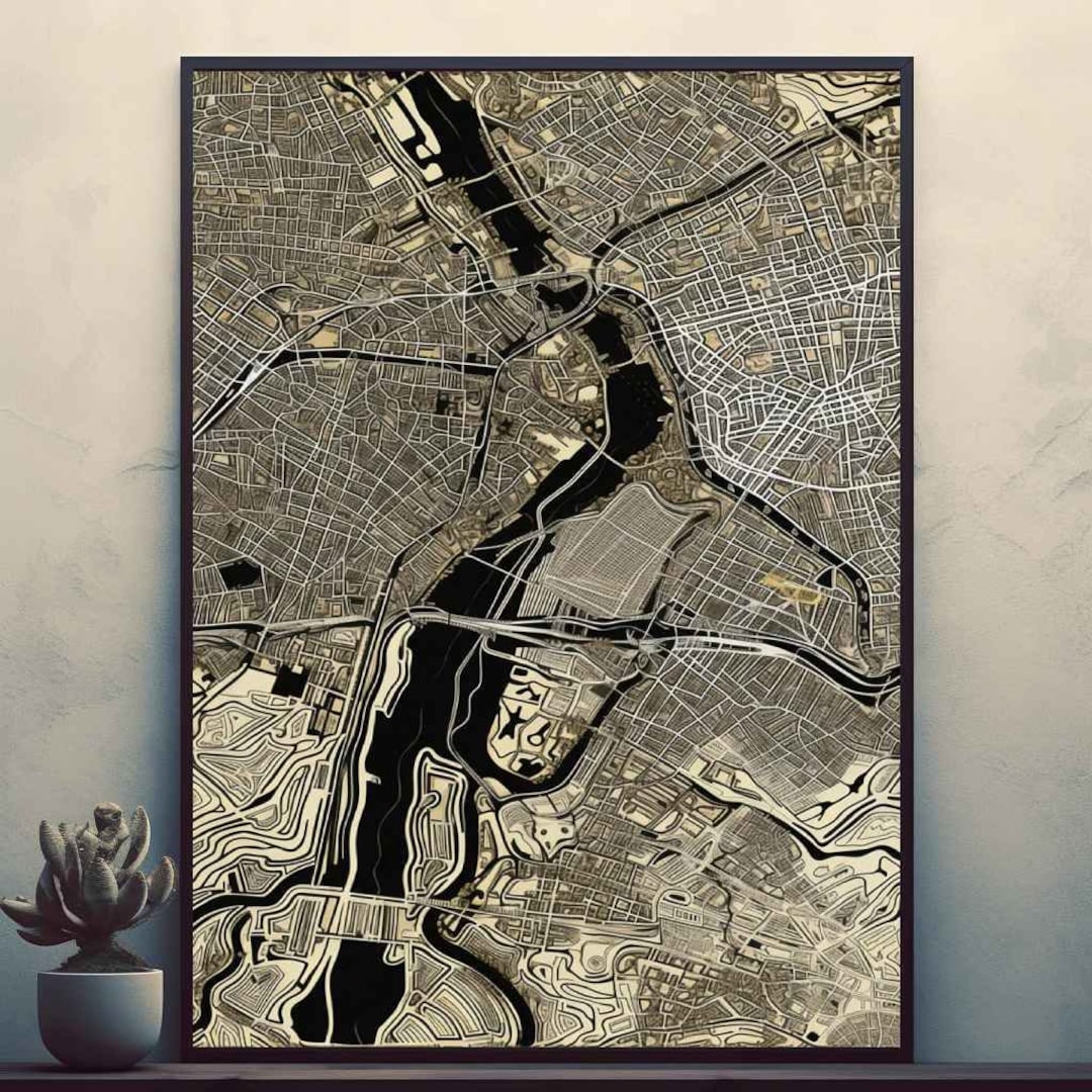 Rome Cartography Map Vintage Posters Prints Wall Art Modern Home Room ...