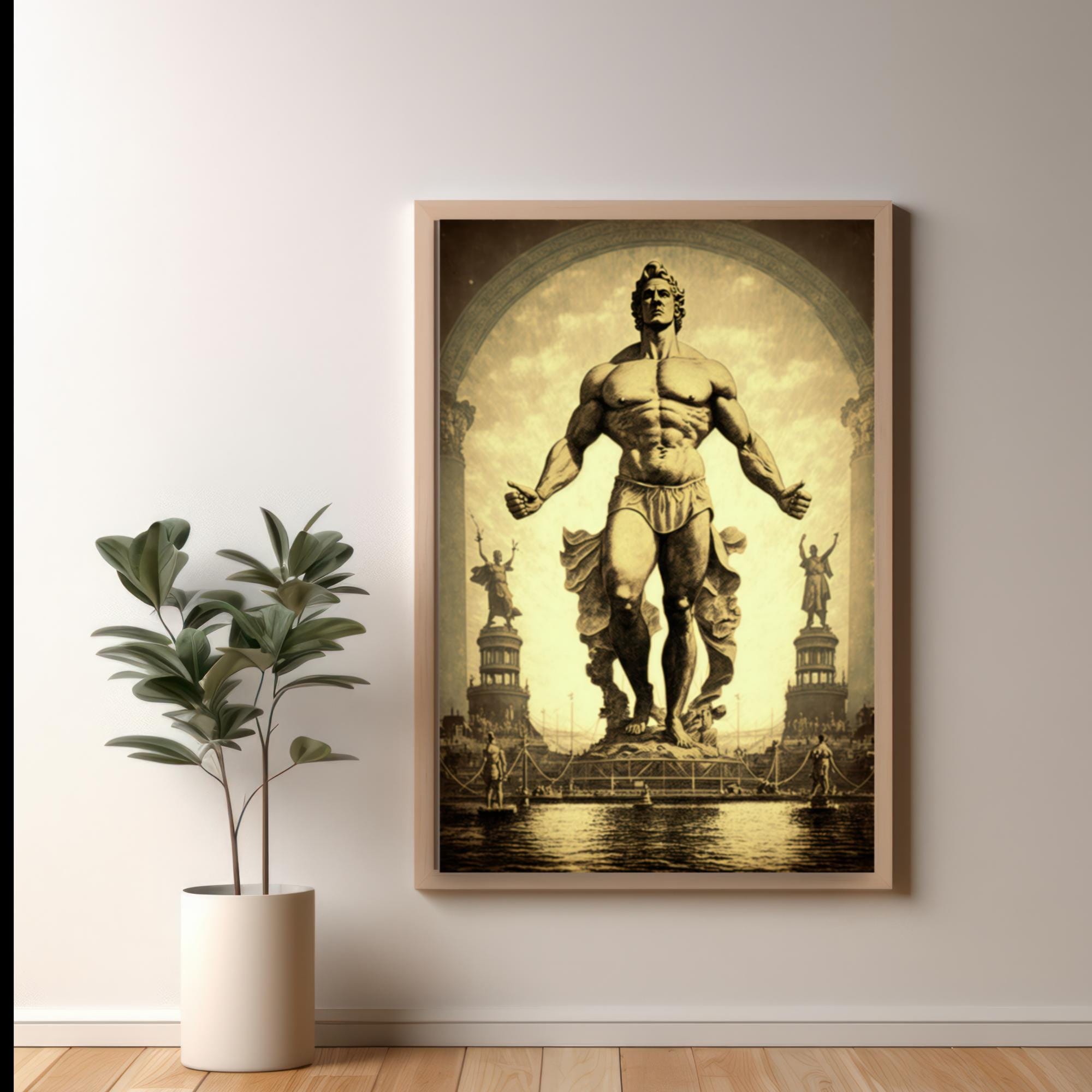 Colossus of Rhodes Vintage Posters Prints Wall Art Modern Home Room Bar ...
