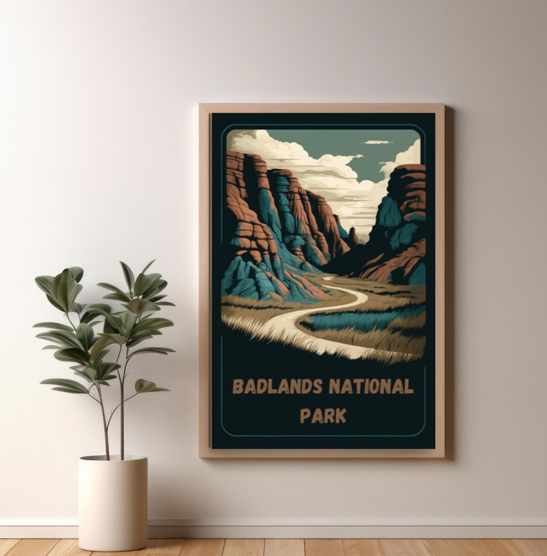 Badlands National Park Travel Poster Posters Prints Wall Art Modern ...