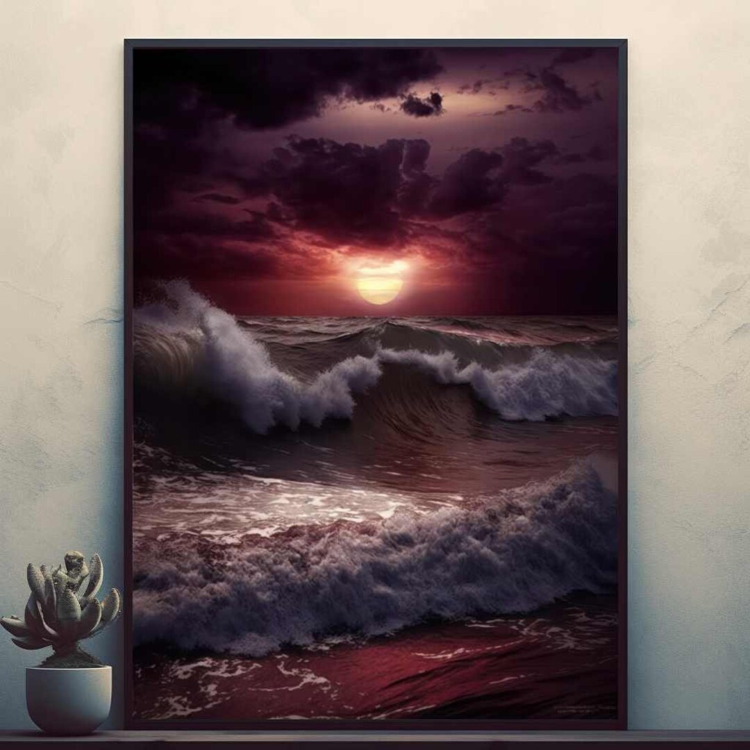 Dark Sunset Beautiful Nature Posters Prints Wall Art Modern Home Room ...