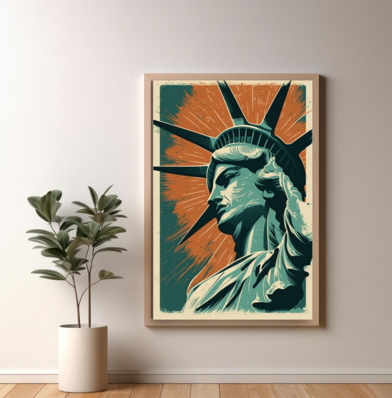 Statue of Liberty Travel Poster Posters Prints Wall Art Modern Home ...