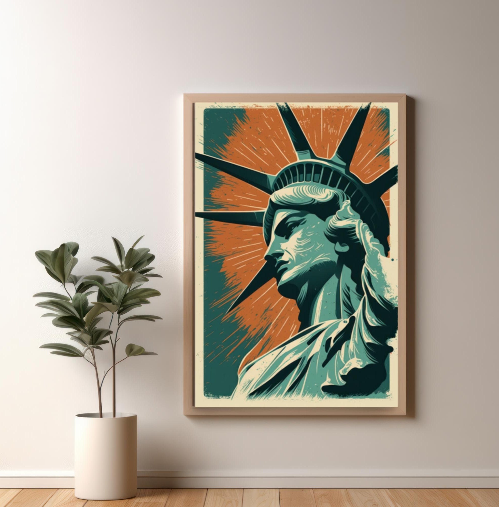 Statue of Liberty Travel Poster Posters Prints Wall Art Modern Home ...