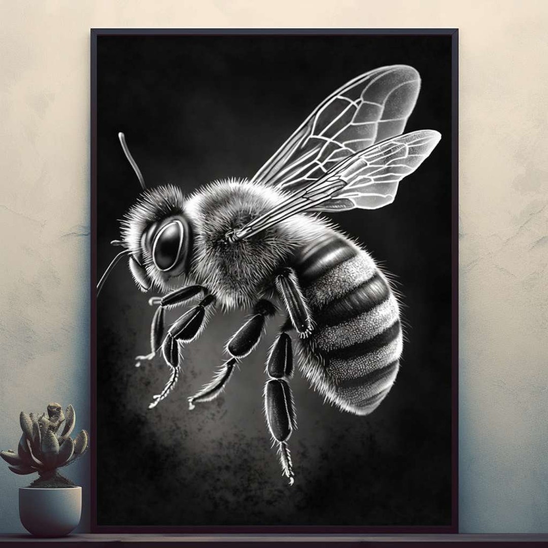 Bee Posters Prints Wall Art Modern Home Room Bar Decor Painting ...